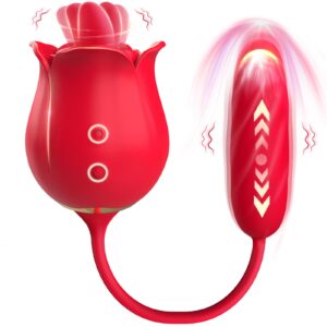 g spot vibrator rose sex toys for women - 3in1 thrusting vibrator 9 licking tongue rose vibrators, clitoral stimulator dildo sex sexual stimulation device adult sex toys & games for women couples