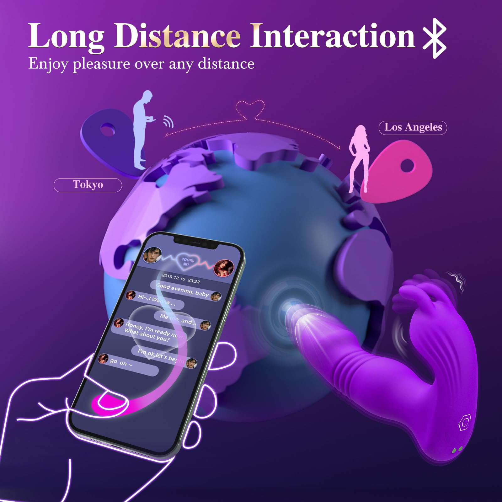 Adult Sex Toys for Women - 3IN1 App Wearable Remote Vibrator Rose Sex Toy, Sex Pleasure Tools for Women with 9 Clit Vibrator Modes & 9 Thrusting Dildos Nipple Anal Toys Sucking Vibrator