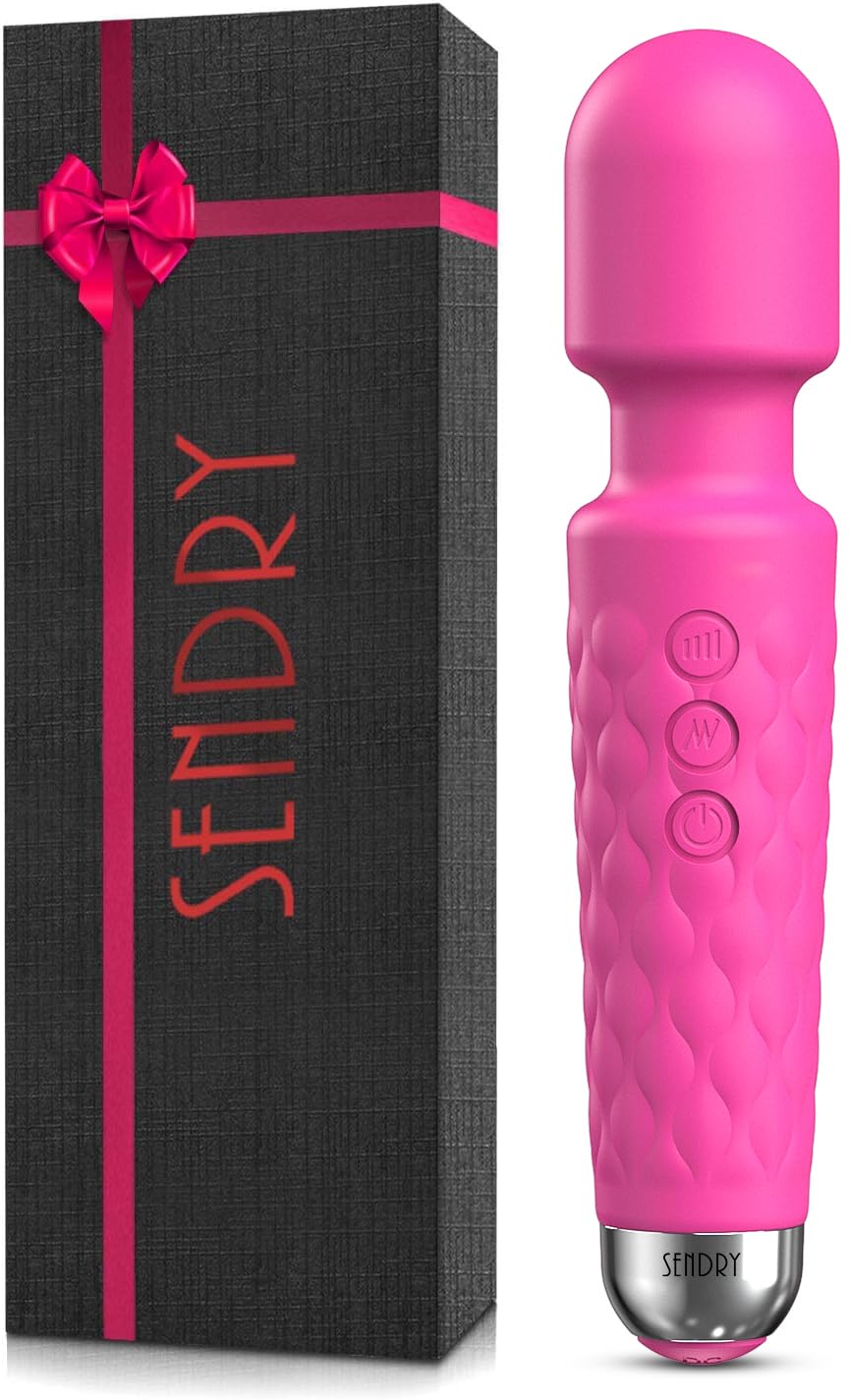 Female Vibrator, G-Spot & Sex Toy, 20 Modes & 8 Speeds Wand Massager, Quiet, Waterproof, USB Rechargeable Vibrator, Hand-Held Cordless Sex Toys Vibrator for Her Pleasure, Female Adult Toy - Rose