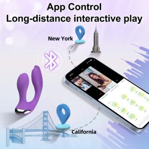 Dual Stimulation App Remote Control Wearable Panty Clitoral Vibrators Rose G Spot Butterfly Vibrator with 9+9 Strong Vibration Mode Acvioo Sex Toys for Women or Couples (Purple)