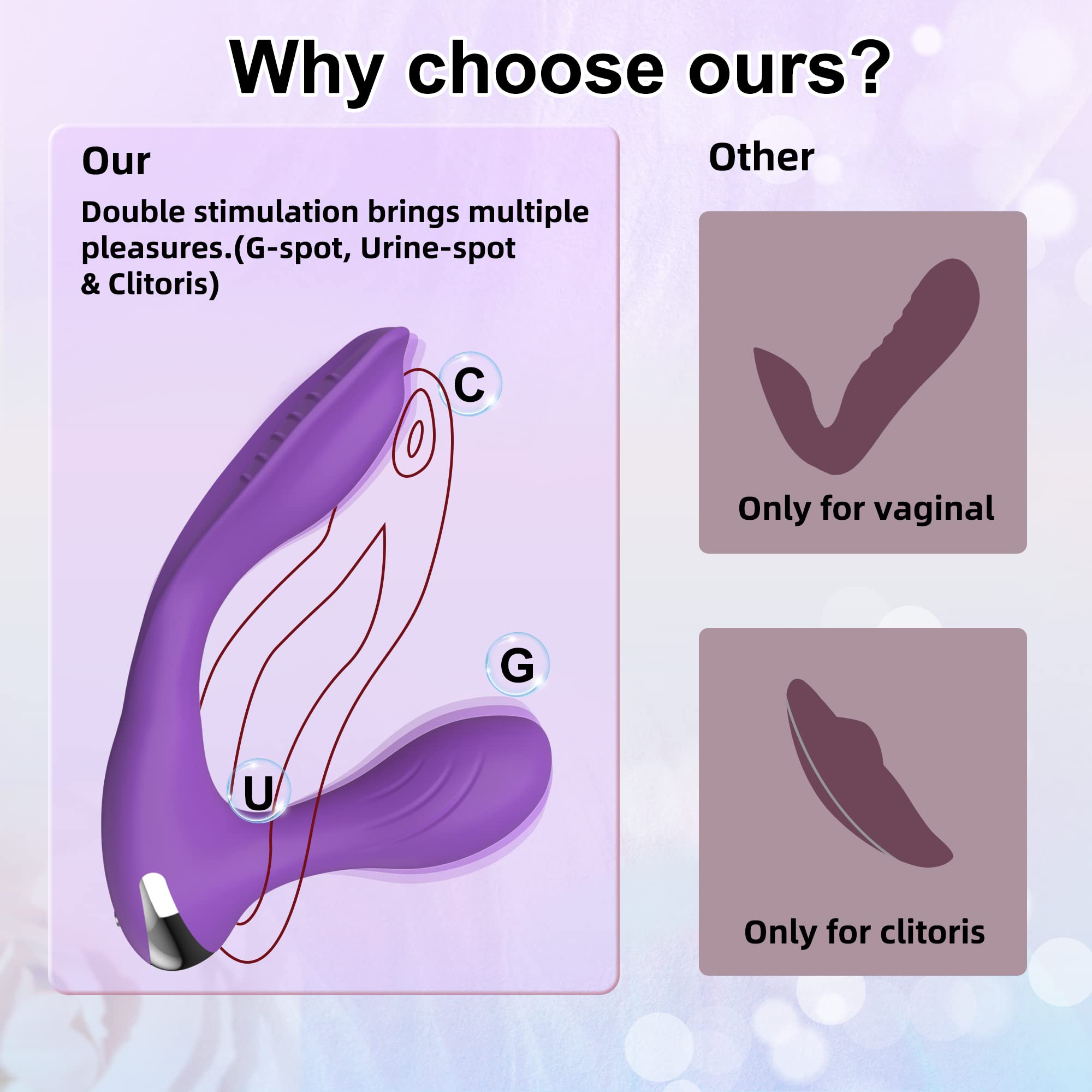 Dual Stimulation App Remote Control Wearable Panty Clitoral Vibrators Rose G Spot Butterfly Vibrator with 9+9 Strong Vibration Mode Acvioo Sex Toys for Women or Couples (Purple)