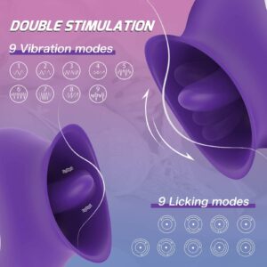 Adult Toys Rose Clitoral Vibrator, Tongue Licking Toy Vibrator with 9 Modes, Rechargeable & Waterproof Adult Sex Toys for Women Couples