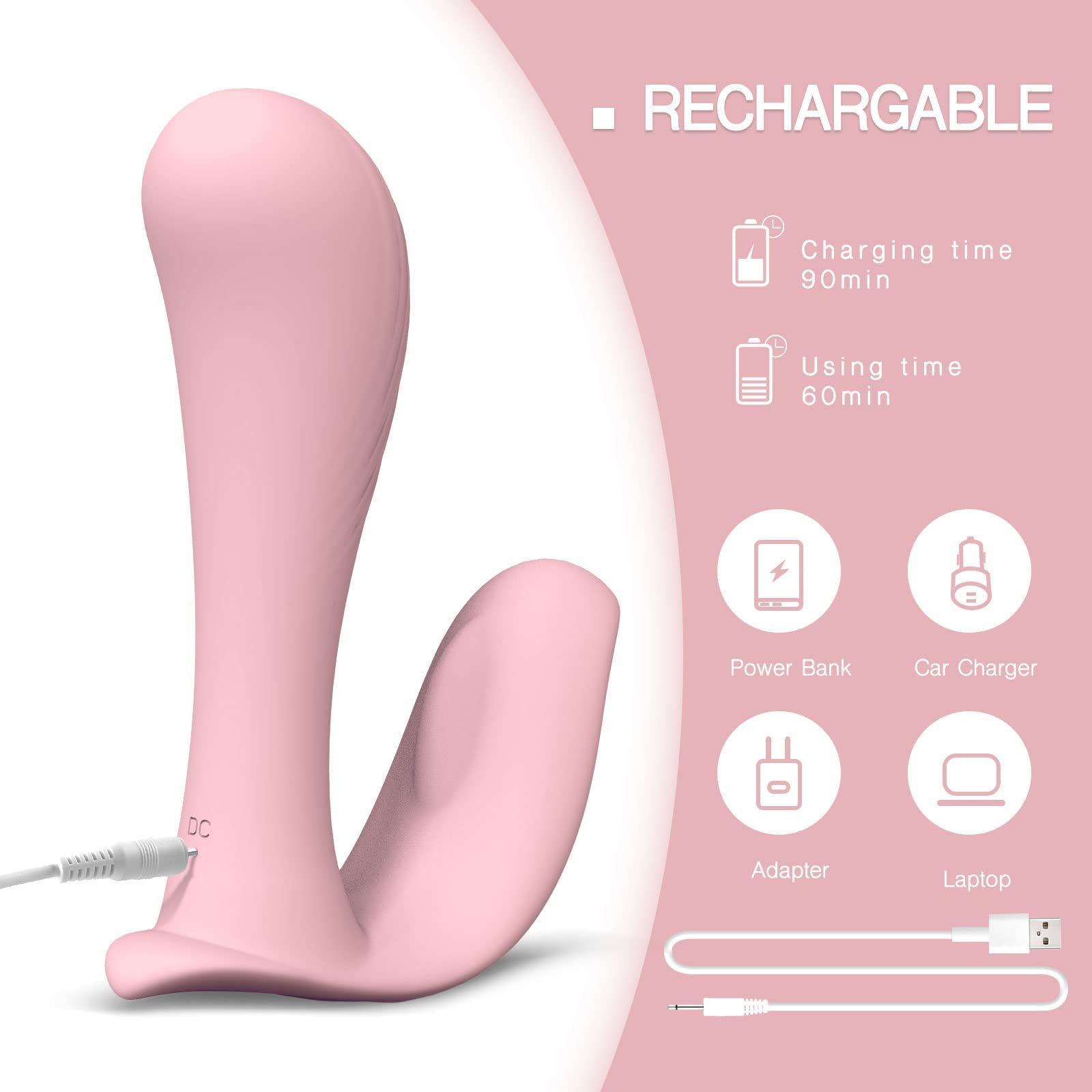 Tracy's Dog Wearable Panty Vibrator with Wireless Remote Control for G Spot Clitoral Stimulation, Butterfly Vibrators with 10 Vibrations, Vibrating Panties Adult Sex Toys for Women Couples Play, Pink