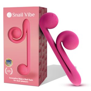 snail vibe original vibrator g-spot waterproof stimulator silicone quiet powerful rechargeable angled sex toys adult only (pink)