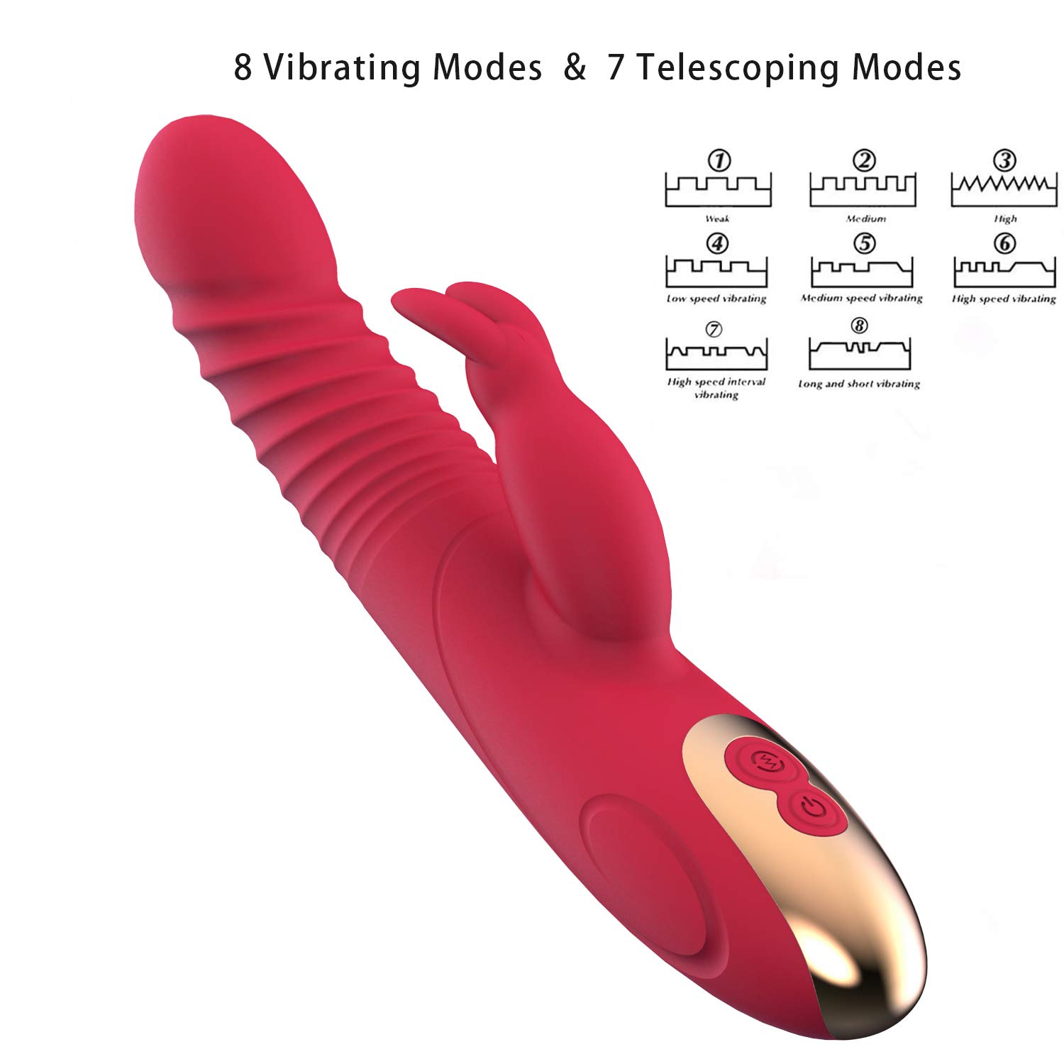 Personal Handheld Rechargeable Rabbit Vibrators for Women Vibrating Toys Pleasure Massager Electric Portable Massager 8+3 Speeds Vibrations Realistic Female Woman Gifts