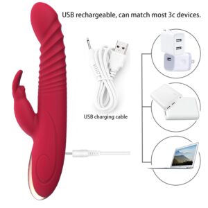 Personal Handheld Rechargeable Rabbit Vibrators for Women Vibrating Toys Pleasure Massager Electric Portable Massager 8+3 Speeds Vibrations Realistic Female Woman Gifts