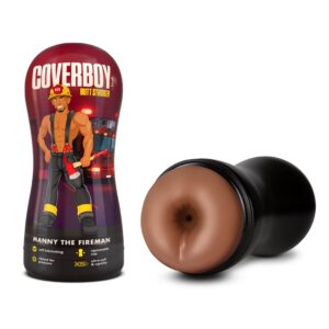 blush novelties coverboy manny the fireman - realistic male masturbator self lubricating stroker textured ribs for massaging pleasure flesh feel gay or straight pocket anal play - adult male sex toy