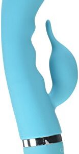 CalExotics Foreplay Frenzy Teaser – Waterproof Silicone Vibrator - Adult Sex Toys for Couples - 12-Function Rabbit Clitoral G Spot Massager – Blue