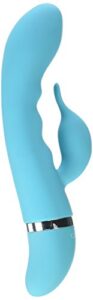 calexotics foreplay frenzy teaser – waterproof silicone vibrator - adult sex toys for couples - 12-function rabbit clitoral g spot massager – blue