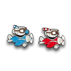 cuphead & mugman collector’s edition planes enamel pin set