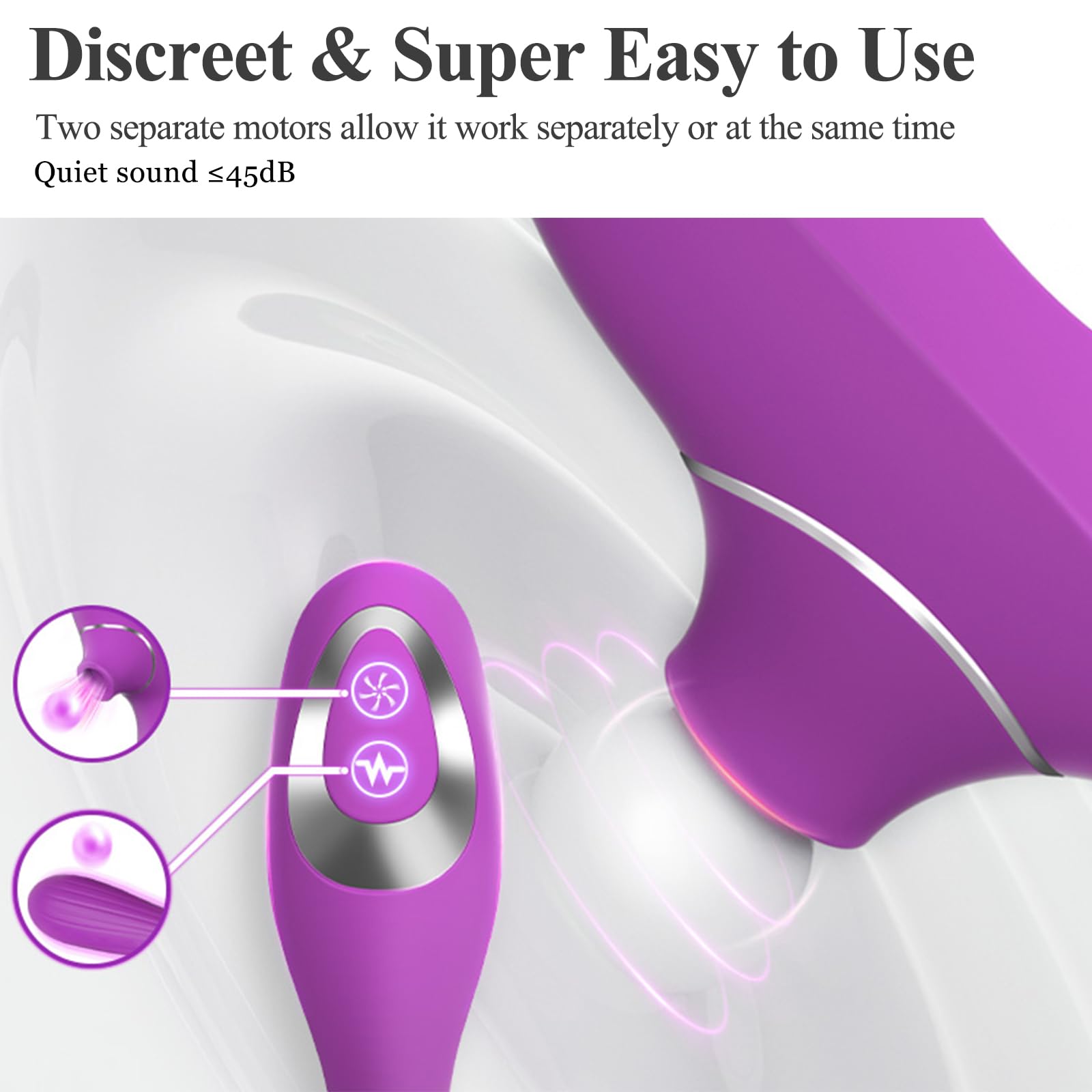 Sucking Vibrator for Women Sex Toys - 2IN1 Suction Vibrator Rose Sex Toy with 10 Air-pulsing & Vibrating Dildo Modes, Flexible Shaft Use for Clit Sucker, G Spot Vibrating Dildos Thrusting Vibrators