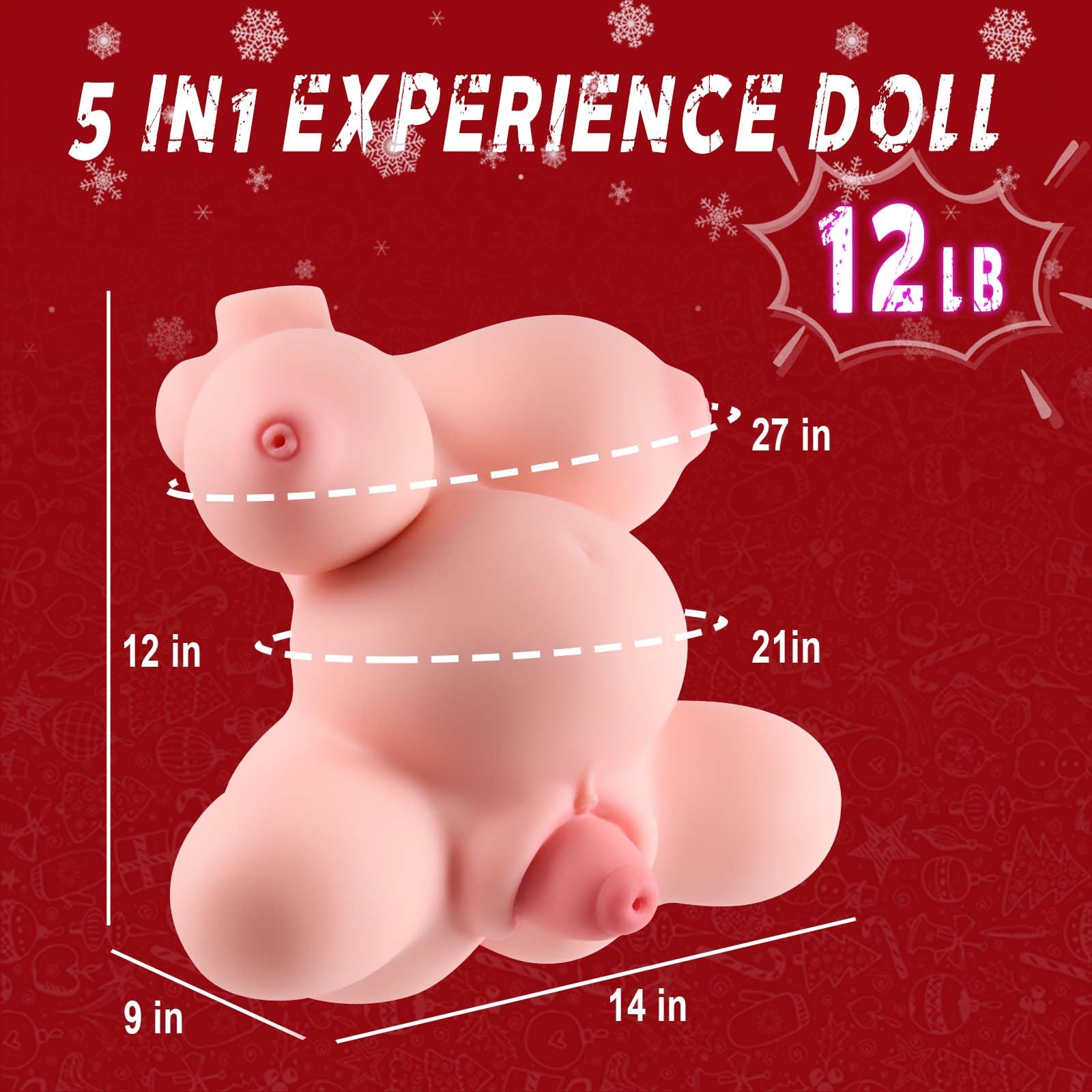 Unszz 12lb Adult Sex Dolls Prolapse of Uterus Masturbator for Male with 4 Holes Female Torso Lifelike Adult Toys with Vaginal Anal Breast Realistic Pussy Pregnant Woman Pluggable Nipple Sex toy