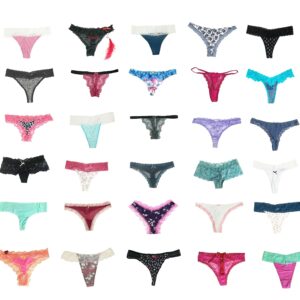 jooniyaa Women Variety of Underwear Pack T-Back Thong G-String Panties（（10pcs,XS））