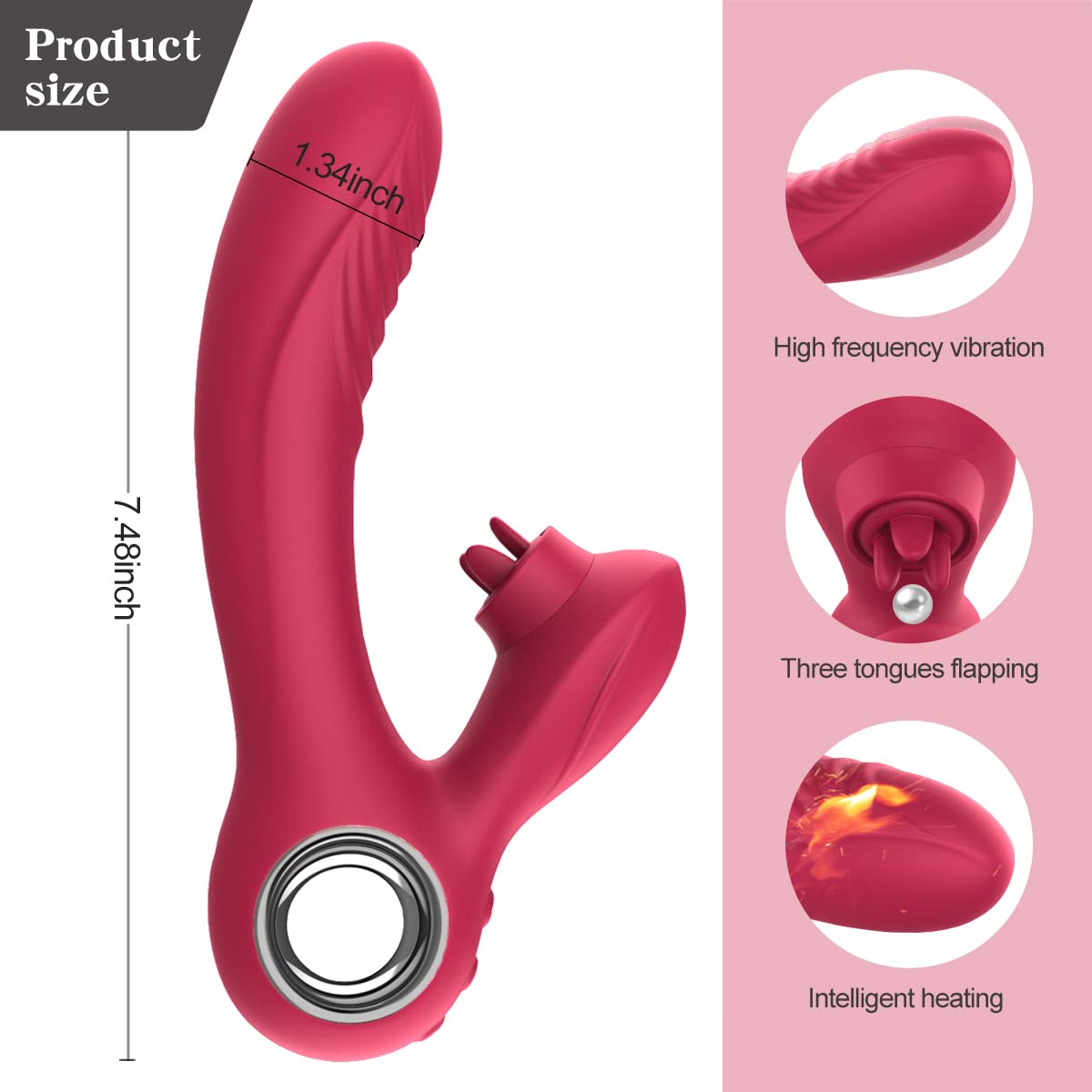 Rabbit Vibrators Women Sex Toys,G Spot Vibrators Anal Dildo Vibrator Sex Toy for Woman Realistic Dildos with 5 Flapping & 10 Vibration modes,Heated Rechargeable Adult Sex Toys & Games