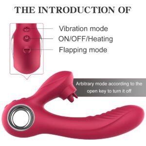 Rabbit Vibrators Women Sex Toys,G Spot Vibrators Anal Dildo Vibrator Sex Toy for Woman Realistic Dildos with 5 Flapping & 10 Vibration modes,Heated Rechargeable Adult Sex Toys & Games