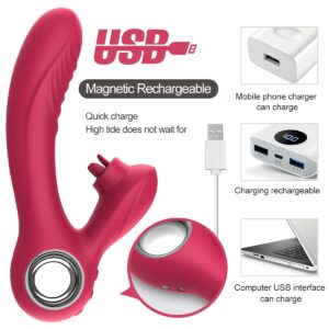 Rabbit Vibrators Women Sex Toys,G Spot Vibrators Anal Dildo Vibrator Sex Toy for Woman Realistic Dildos with 5 Flapping & 10 Vibration modes,Heated Rechargeable Adult Sex Toys & Games