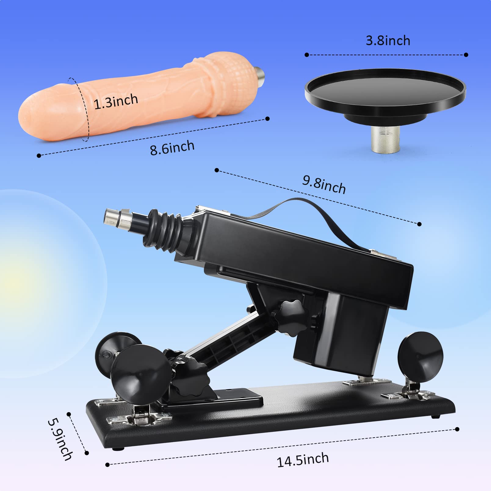 Sex Machine with Dildo and Suction Cup 3XLR Connector Attachments,Automatic Thrusting Machine for Women and Men,Love Machine Device with Sex Toys