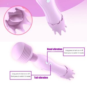 2024 Portable Rabbit Vibrators for Women with 12 Vibrating Modes Vibrating Toys for Woman Pleasure Electric Massager for Female Rechargeable Licking Stimulation (Pink-A)