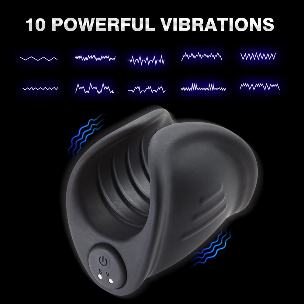 Male Vibrator, Aumood Handheld Male Masturbator Penis Vibrator for Men Masturbation with 10 Vibration for Glans Ejaculation, Male Adult Sex Toys & Games Prolong Endurance