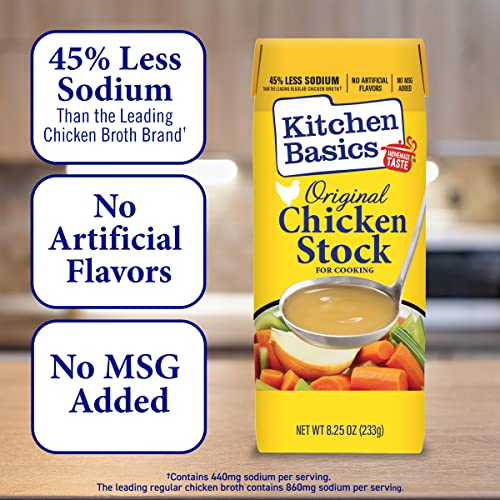 Kitchen Basics Original Chicken Stock, 8.25 oz Carton, (Pack of 12)