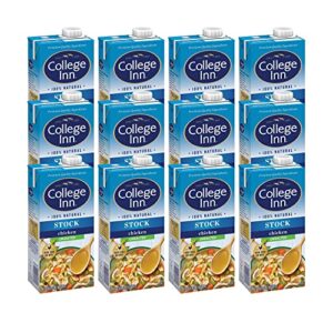 college inn unsalted chicken stock, 12 pack, 32 oz carton