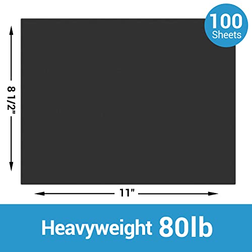 Black Colored Cardstock Thick Paper 100 Sheets, Ohuhu 8.5" x 11" Heavyweight 80lb Card Stock for Crafts and DIY Cards Making