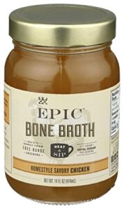 epic artisanal bone broth, homestyle savory chicken, 14 oz.