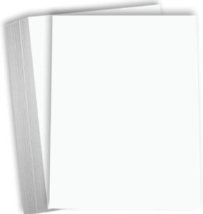 hamilco white cardstock thick paper - 8 1/2 x 11" blank heavy weight 100 lb cover card stock - for brochure award and stationery printing 50 pack (bright)