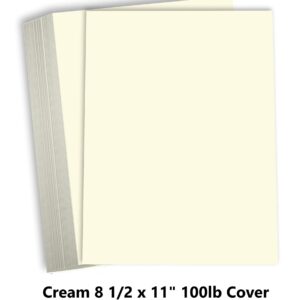 Hamilco Cream Colored Cardstock Thick Paper - 8 1/2 x 11" Heavy Weight 100 lb Cover Card Stock for Printer - 50 Pack