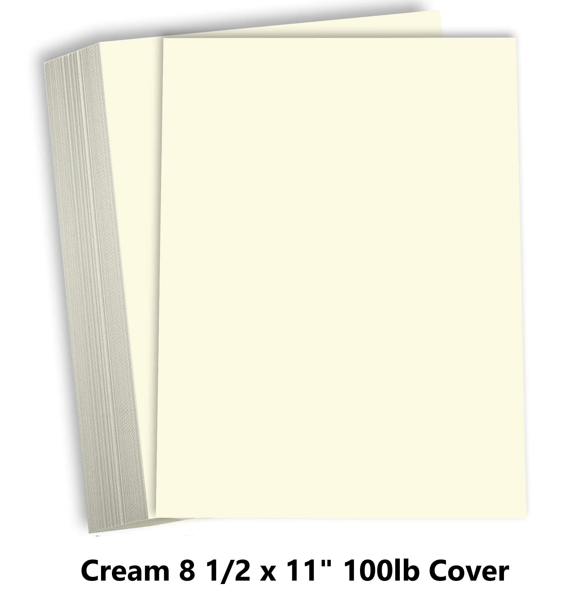 Hamilco Cream Colored Cardstock Thick Paper - 8 1/2 x 11" Heavy Weight 100 lb Cover Card Stock for Printer - 50 Pack