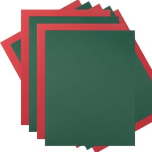 20 sheets christmas thick paper cardstock blank colored for xmas diy crafts cards making, invitations, scrapbook supplies (green/red, 8.5 x 11 inches)