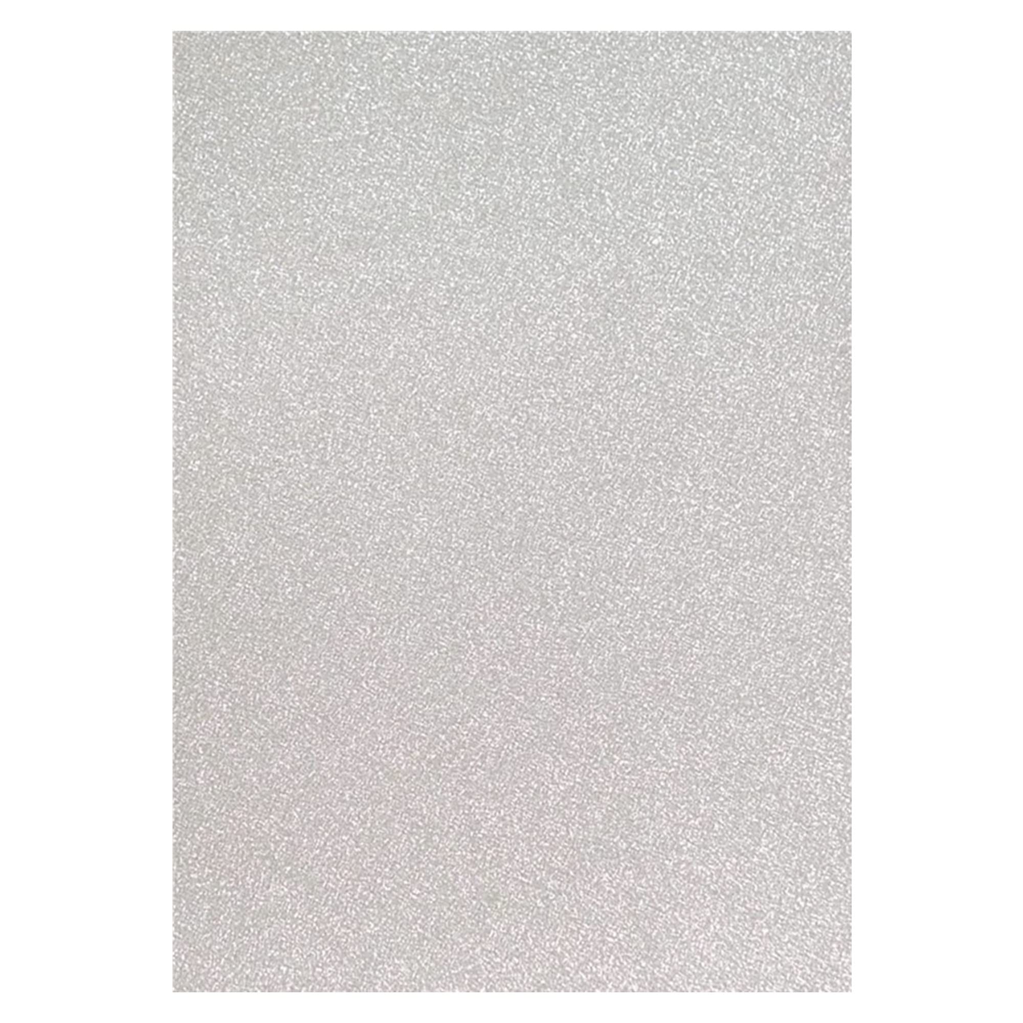 Hysiwen 20 Sheets Silver Glitter Cardstock, 250gsm/92lb A4 Sparkly Paper for Making Cards, Invitations, Paper Crafts, Party Decoration