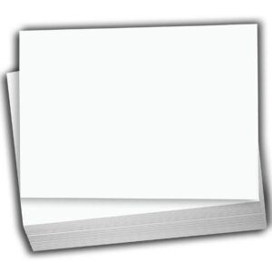 hamilco blank index cards flat 5 1/2" x 8 1/2" card stock 65lb cover white cardstock paper 100 pack (100 cards) bright