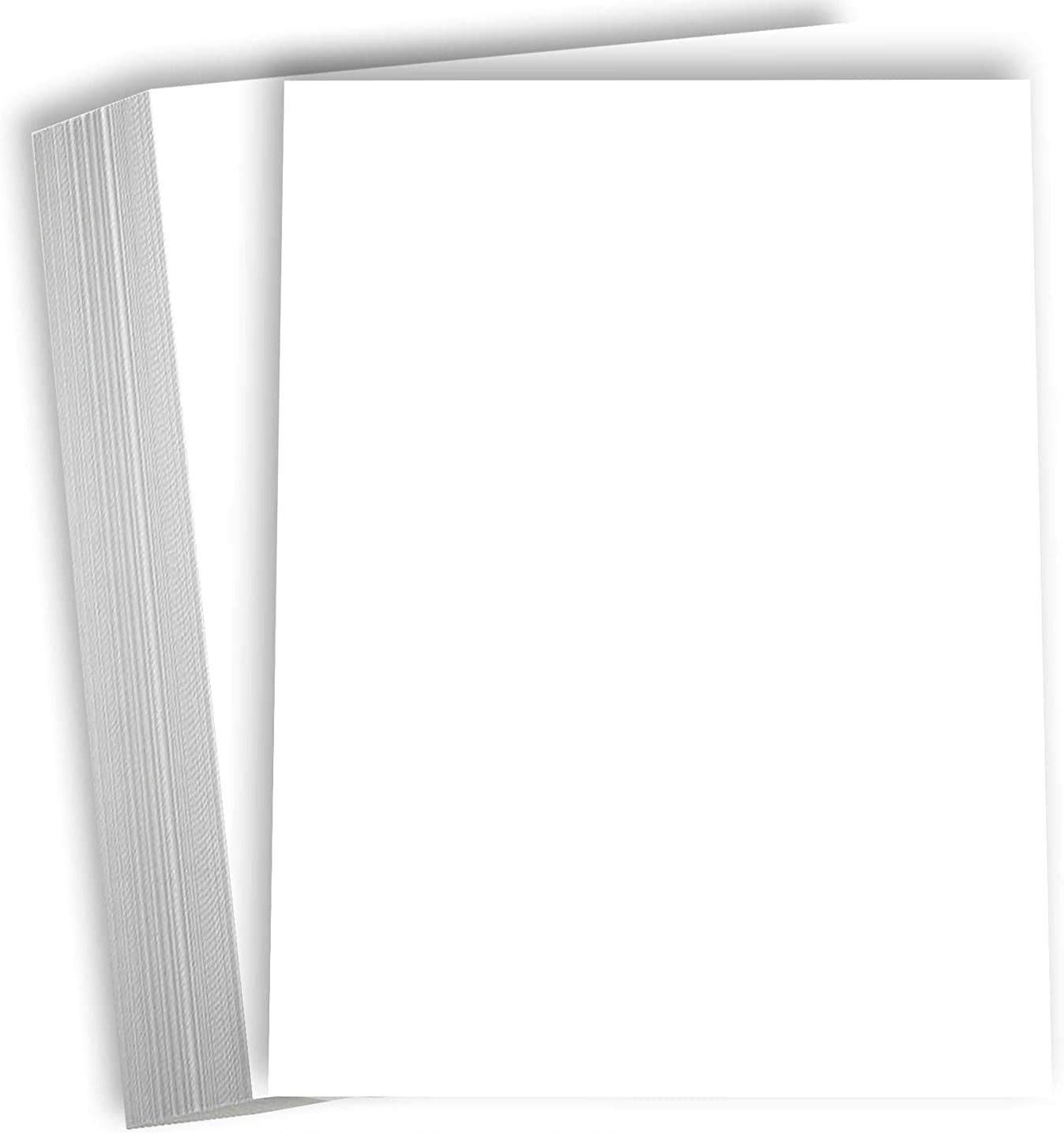 Hamilco White Cardstock Thick Paper 8 1/2 x 11" Blank Heavy Weight 100 lb Cover Card Stock - for Brochure Award and Stationery Printing 50 Pack