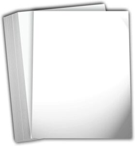 hamilco white glossy cardstock paper 8 1/2 x 11" 100 lb cover card stock 50 pack