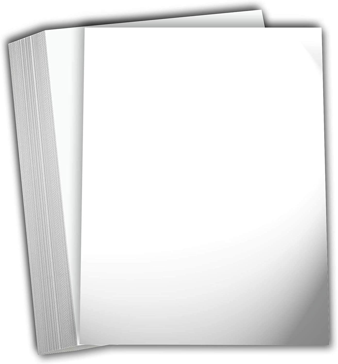 Hamilco White Glossy Cardstock Paper 8 1/2 x 11" 100 lb Cover Card Stock 50 Pack