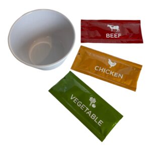 savory choice reduced sodium broth variety pack: 8 each beef, chicken and vegetable concentrates (24 total) make great soups, bundle with bouillon mixing cup