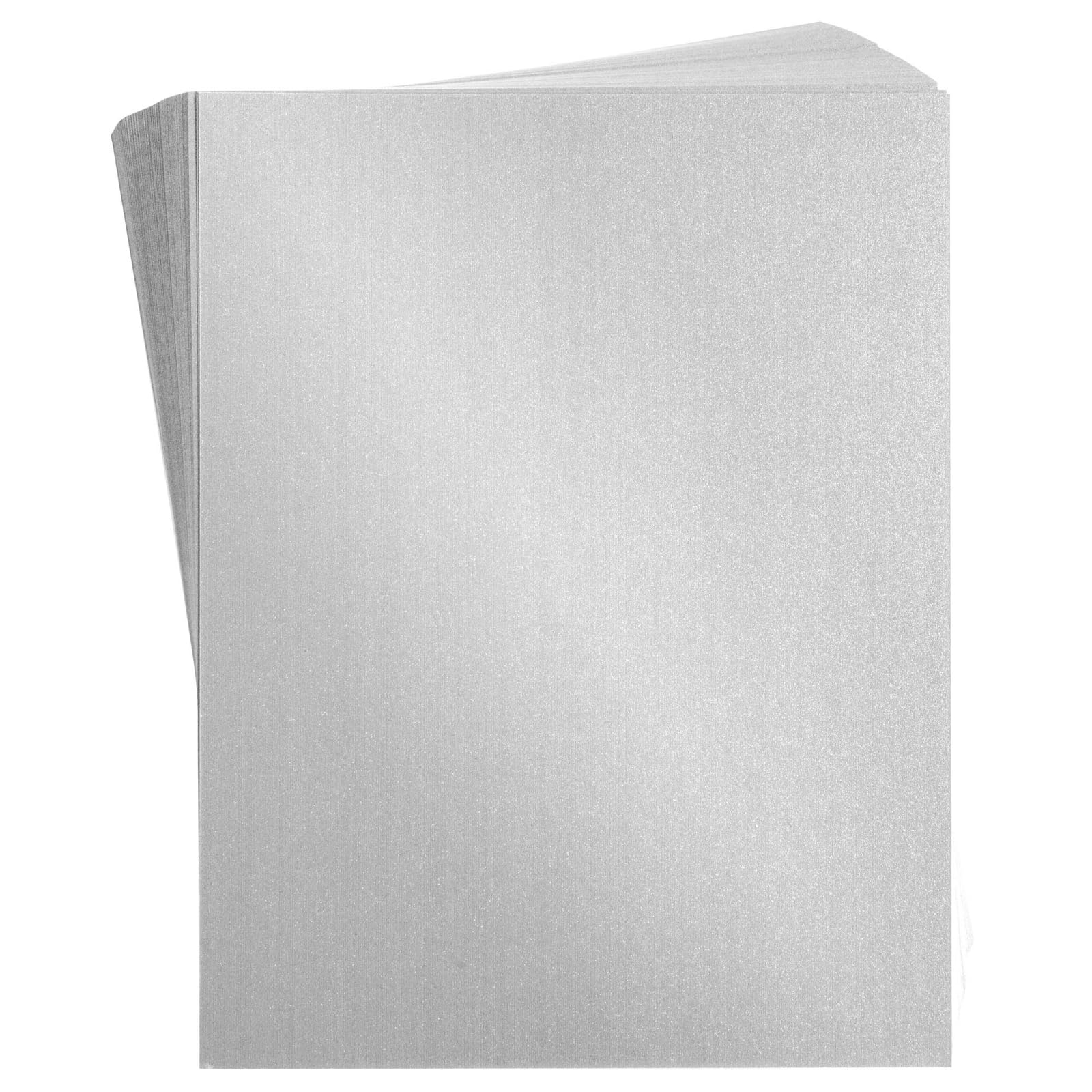 Best Paper Greetings 96 Sheet Silver Shimmer Metallic Cardstock, Double-Sided Paper for Scrapbooking, DIY Projects (8.5x11 In, 250 gsm)