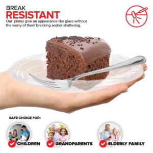 Stock Your Home 6-Inch Clear Plastic Dessert Plates (240 Pack) Flexible Disposable Clear Plates for Dessert & Appetizers, Crystal Clear Small Plates for Parties & Catering, Clear Plastic Party Plates