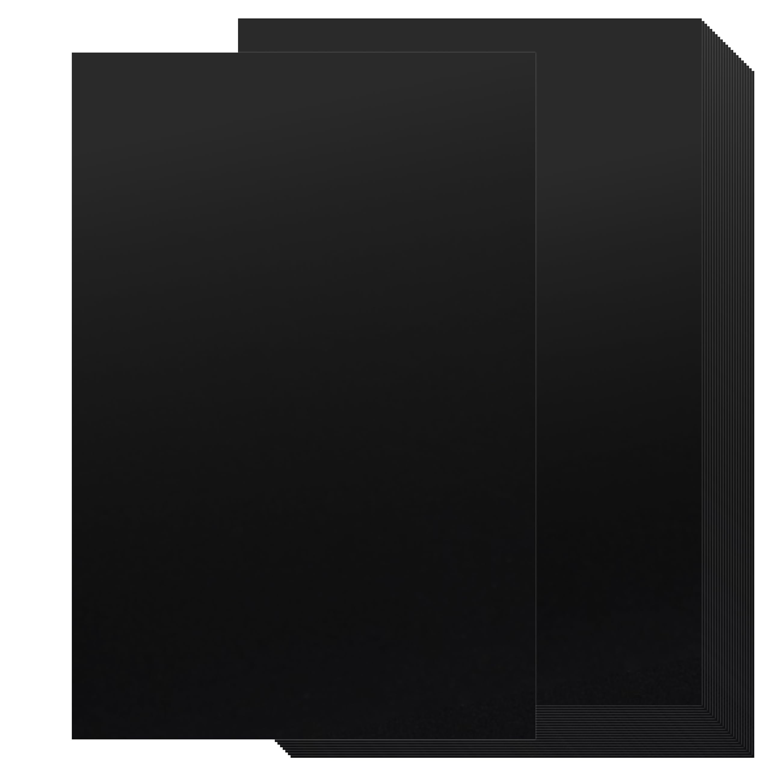 100 Sheets Cardstock Paper - 8.5 x 11 Black Thick Paper, 80lb Card Stock Printer Paper for Invitations, Scrapbooking, Crafts, DIY Cards