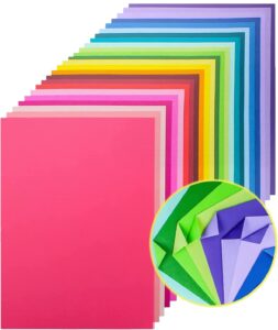 60 sheets color cardstock, 28 assorted colors 250gsm a4 size, double sided printed cardstock paper, premium thick card stock for card making, craft, scrapbooking, party decors, kids school supplies