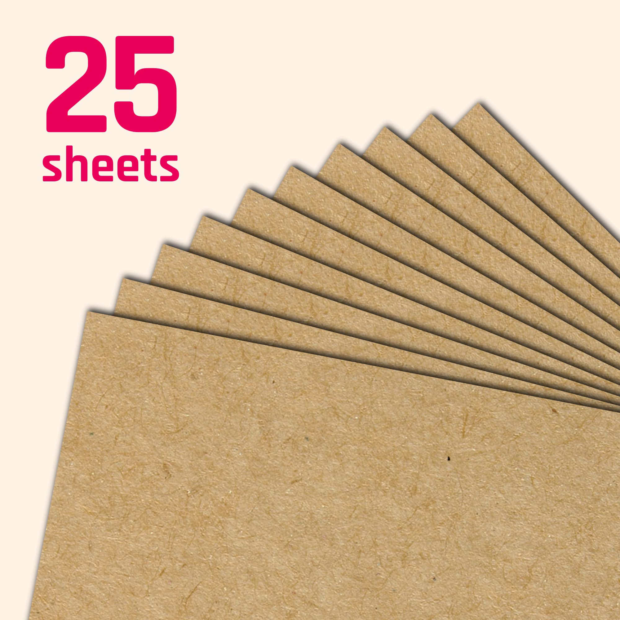 25 Sheets, Brown Kraft Cardstock, 200 GSM (75 lb. Cover), 8.5 x 11 inches