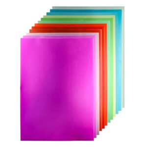 24 sheets metallic foil card stock paper 12 assorted colors party foil sheets cardstock a4 250gsm 92lb for card making, comaptible with cricut