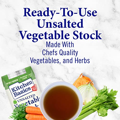 Kitchen Basics Unsalted Vegetable Stock, 32 Ounce (Pack of 12) - Packaging May Vary