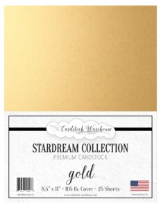 cardstock warehouse stardream yellow gold - 8.5 x 11" - 105 lb. / 284 gsm pearlescent premium cardstock paper - 25 sheets