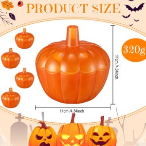 Tanlade Glass Pumpkin Candy Jar Fall Thanksgiving Pumpkin Jar with Cover Target Halloween Candy Bowl Pumpkin Jars with Lids Glass Candy Dish with Lid for Home Party Decoration(4 Pcs)