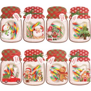 giiffu 48 pack christmas cards for kids, mason jar merry christmas greeting cards, diy funny christmas gifts for school classroom exchange xmas party favors(candy not included)