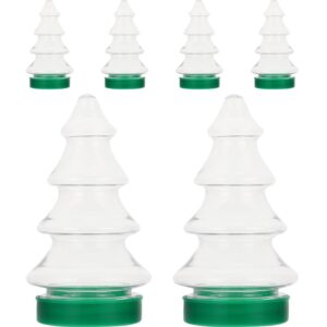 abaodam 6pcs fillable christmas tree shape clear plastic christmas ornaments candy containers candy jars for diy crafts party favors