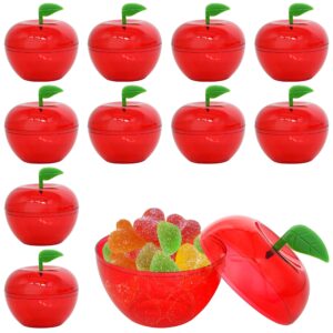 yuronam 10 pcs mini christmas apple container plastic filled bobbing apple containers for valentine, wedding decorations, party favor