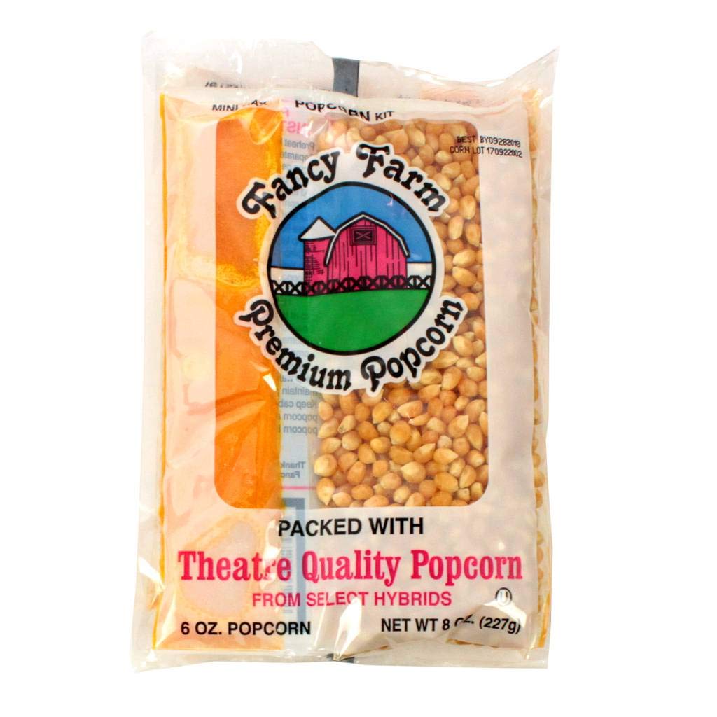 Fancy Farms Popcorn Mini-Max Kit - 8 oz. kit, 36 per case